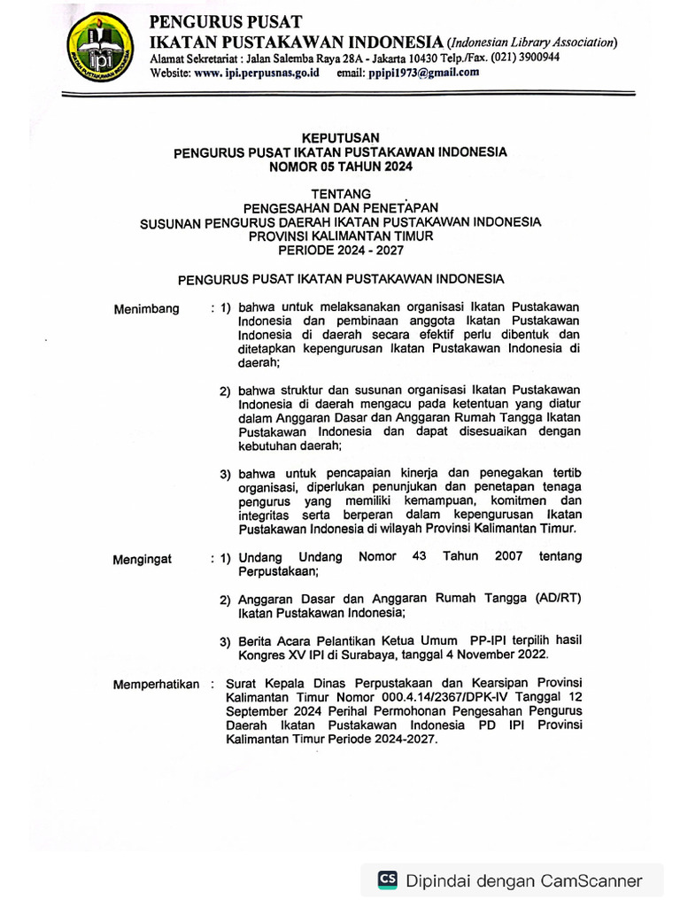 SK IPI Kaltim 2024 | PDF