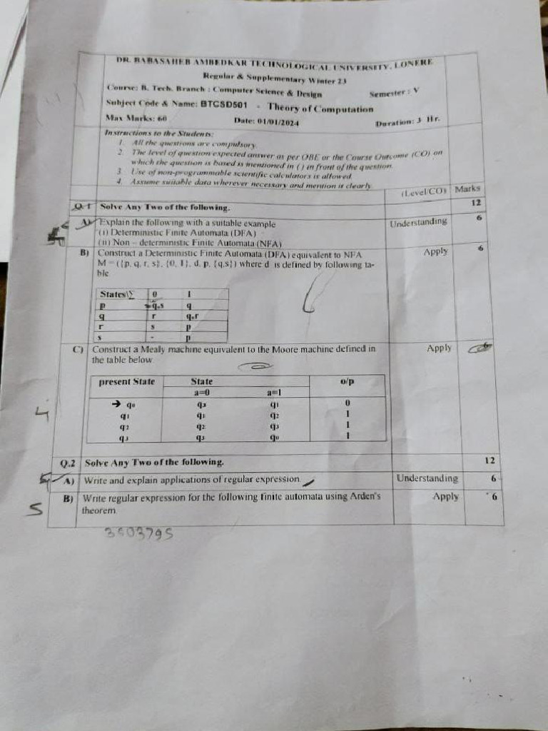TOC Winter 2023 (Computer Science & Design) (1) | PDF
