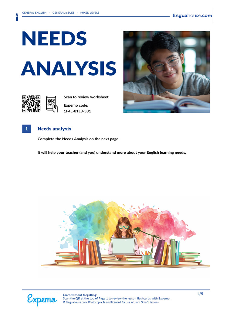 Needs-Analysis-British-English-Student-Mixed Levels | PDF | Cognitive ...