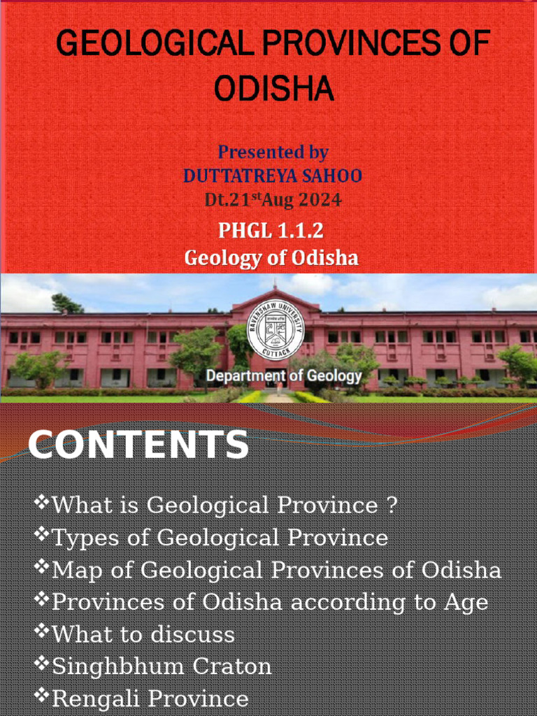 Geologic Province Seminar - Duttatreya Sahoo | PDF | Sedimentary Basin | Geology