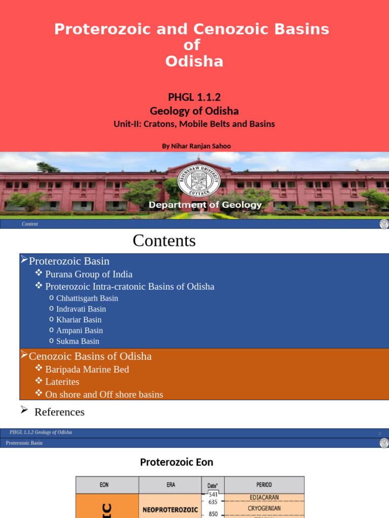 Proterozoic and Cenozoic Basins of Odisha_Nihar Ranjan Sahoo | PDF | River Delta | Sedimentology