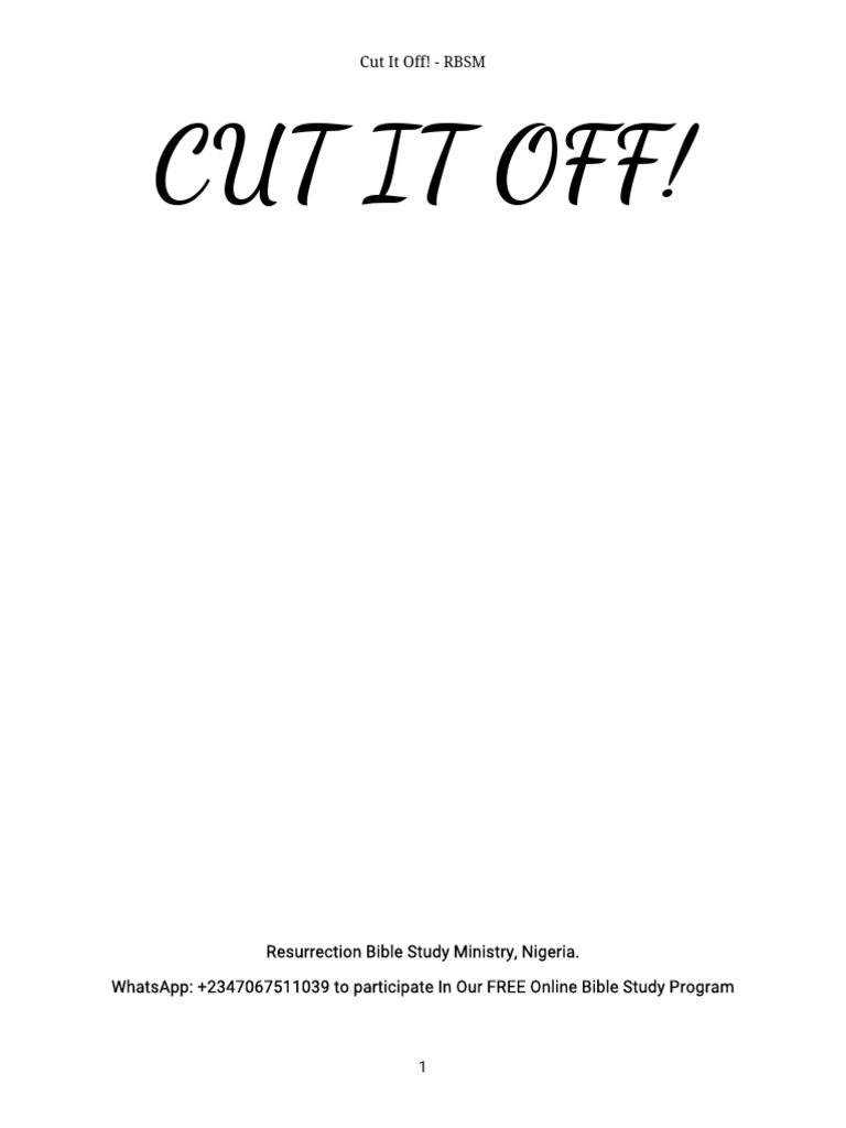 Cut It Off | PDF
