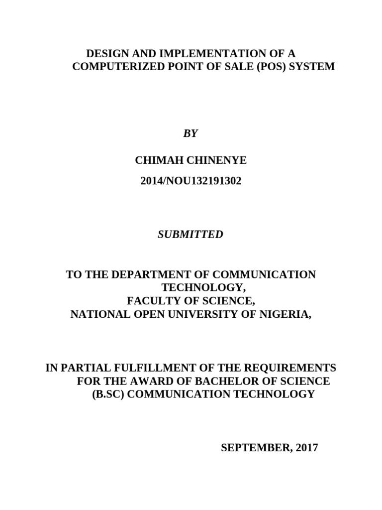 Pdfcoffee.com Design and Implementation of a Computerized Point of Sale Pos System | PDF | Point ...