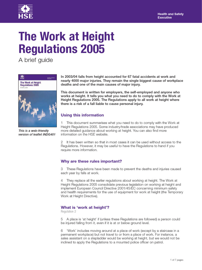 hse_working_at_height | PDF | Safety | Occupational Safety And Health