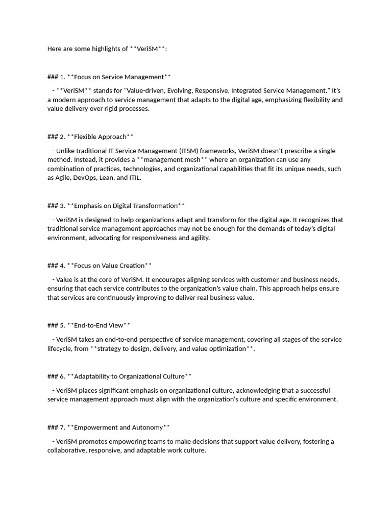 Highlights of VeriSM | PDF