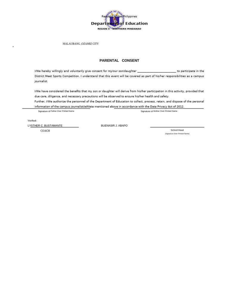 2020-Parents-Consent-revised-2-Ozamiz | PDF