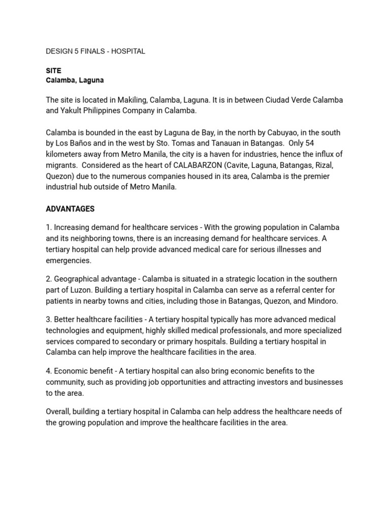 Design 5 Finals - Hospital | PDF | Medical Specialties | Medicine