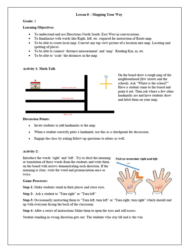 Mapping Your Way: Grade 5 Lesson Plan | PDF | Map | Cognition