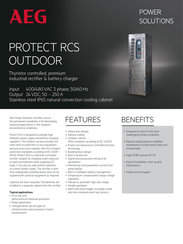 LEA Protect RCS Outdoor EN | PDF | Rectifier | Mains Electricity