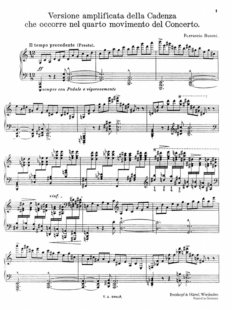 Busoni Piano Concerto Extended Cadenza | PDF