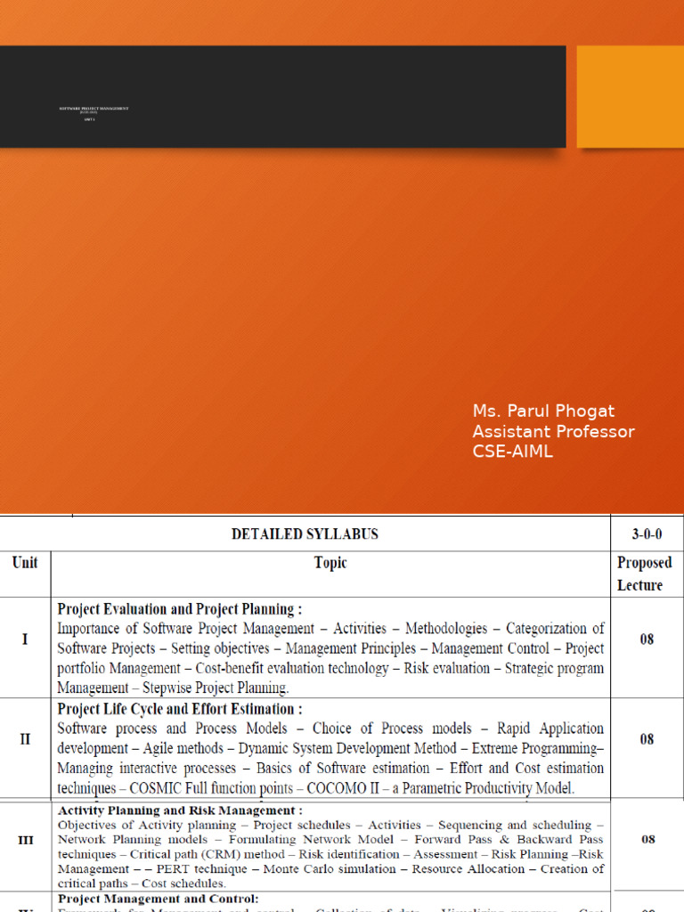 SPM UNIT1 | PDF | Project Management | Risk