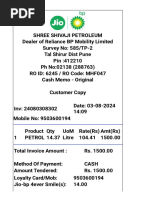 Diesel Receipt from Anuradha Gas Station | PDF