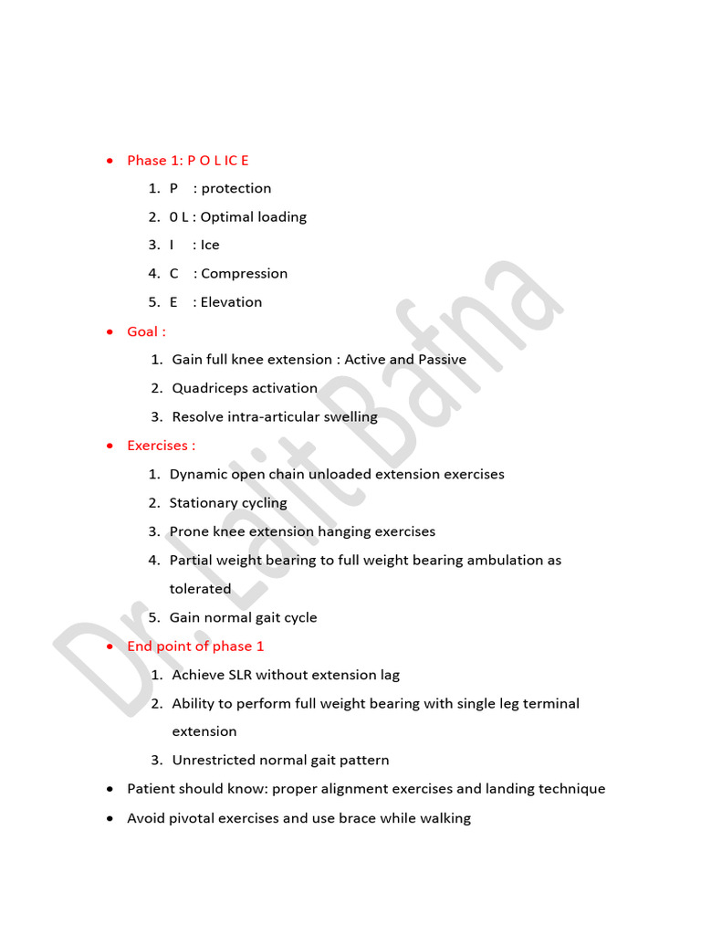 acl rehab 1 | PDF | Knee | Limbs (Anatomy)