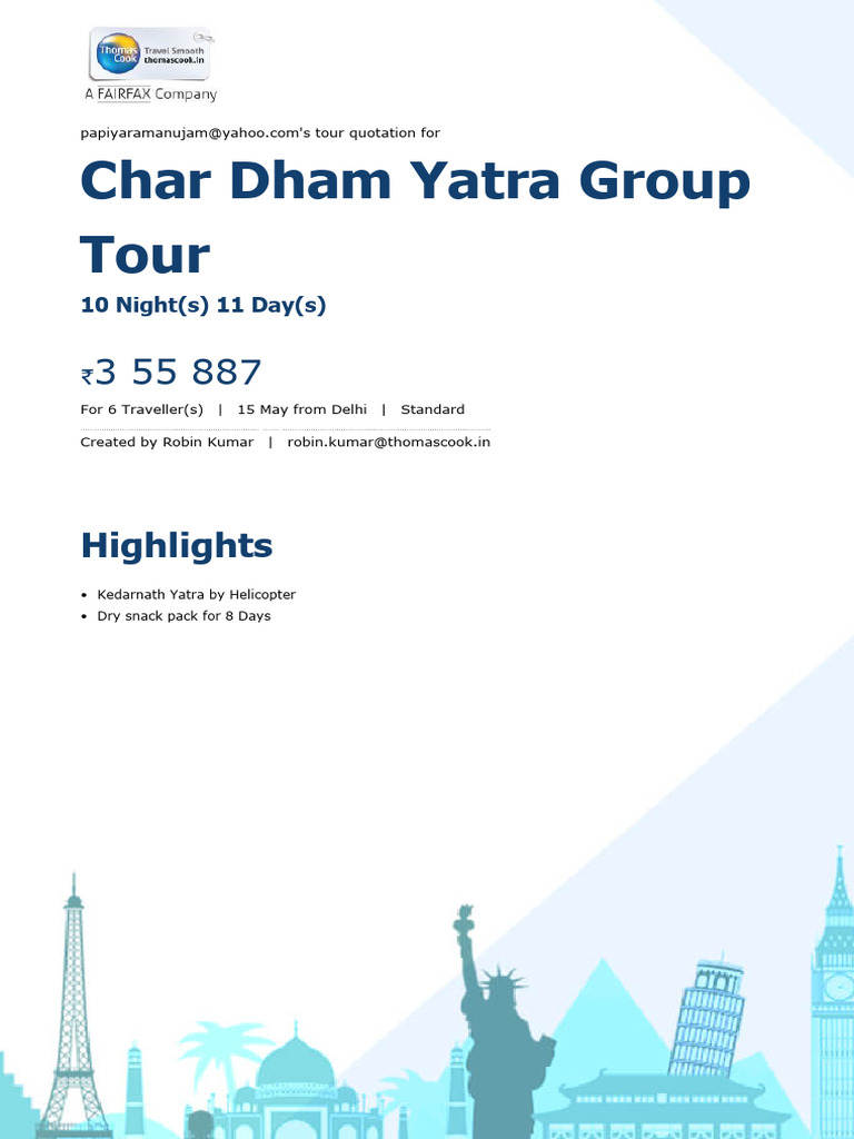 Char Dham Yatra Group Tour | PDF