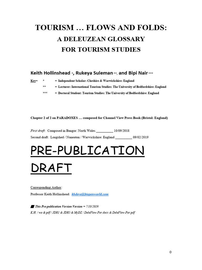 Deleuzian Insights in Tourism Studies | PDF | Gilles Deleuze ...