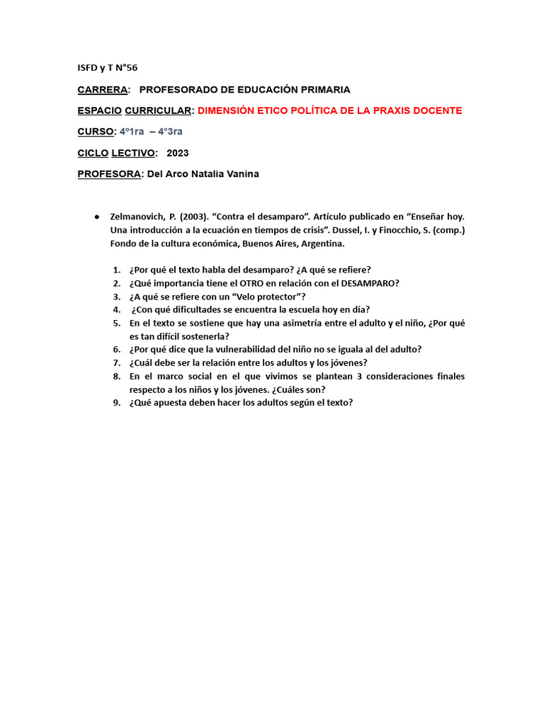 GUIA 4 Zelmanovich | PDF