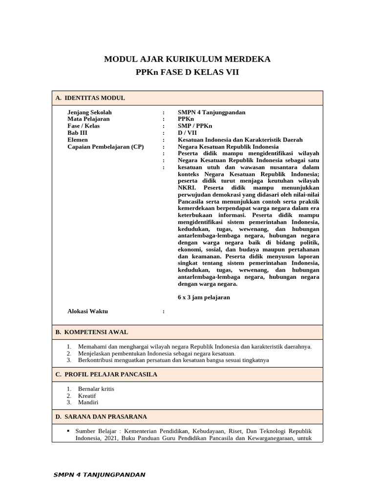 Modul Ajar BAB III | PDF