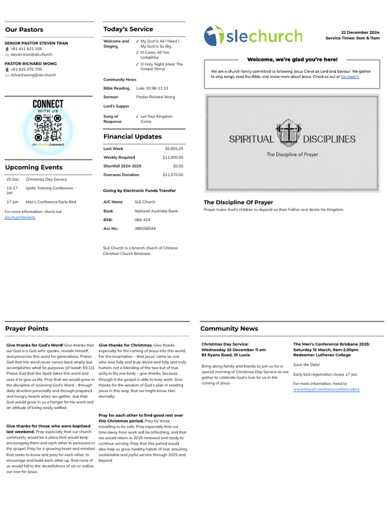 Church Financial Updates & Events | PDF | Jesus | Prayer