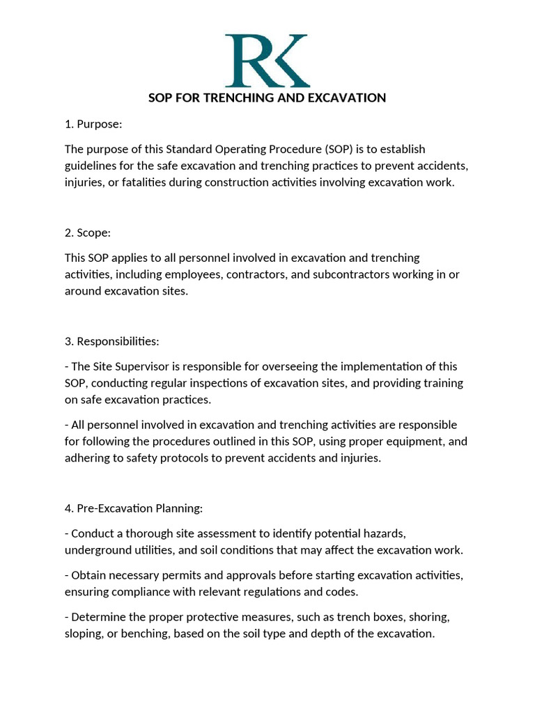 Trenching and Excavation | PDF | Personal Protective Equipment | Occupational Safety And Health