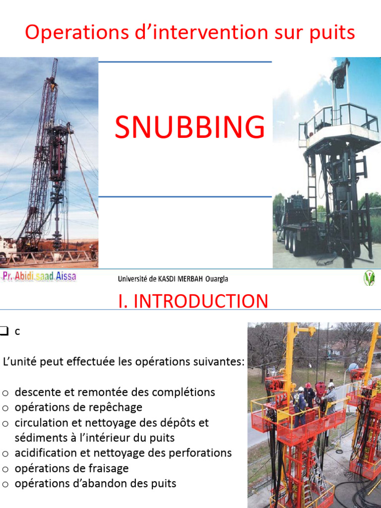 Opérations de Snubbing sur Puits | PDF | Soupape | Ingénierie mécanique