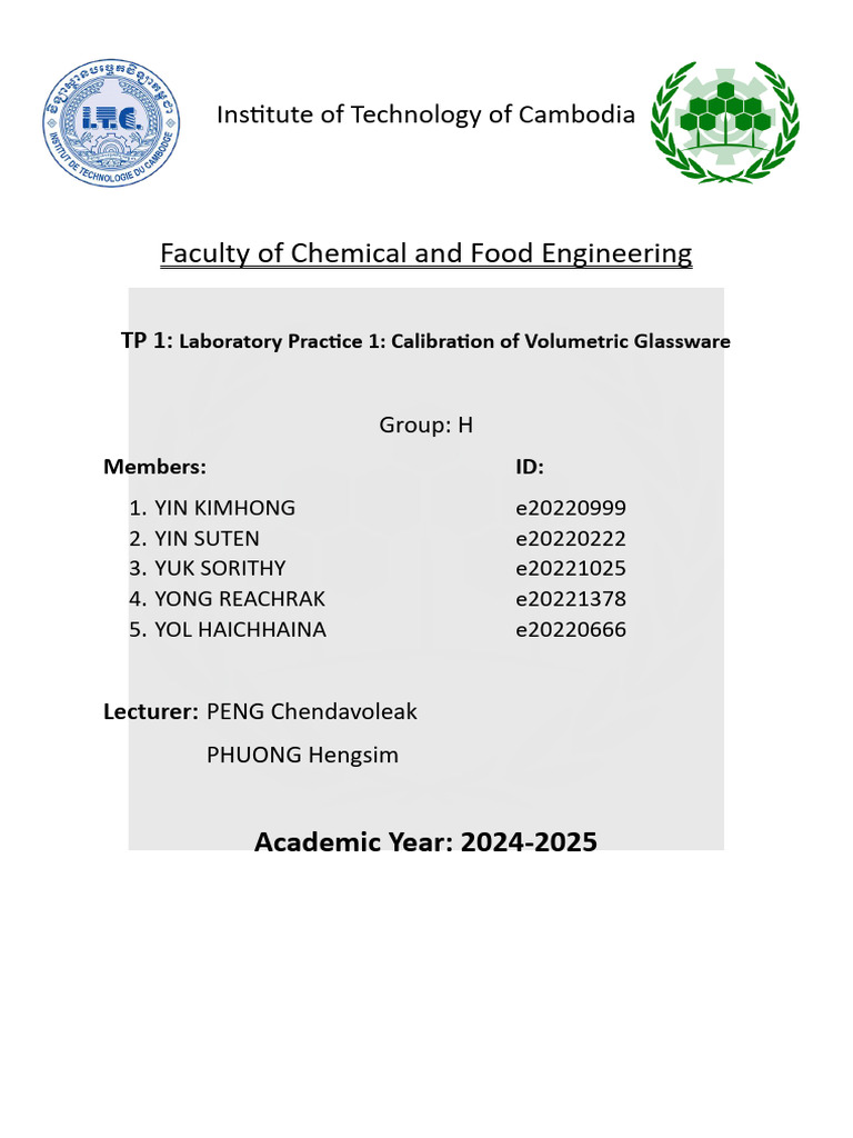Calibration of Volumetric Glassware | PDF | Titration | Chemistry