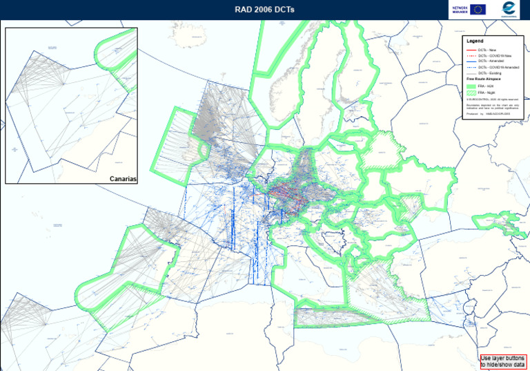 Eurocontrol Dcts Europe Map Rad2006 | PDF | Air Traffic Control ...