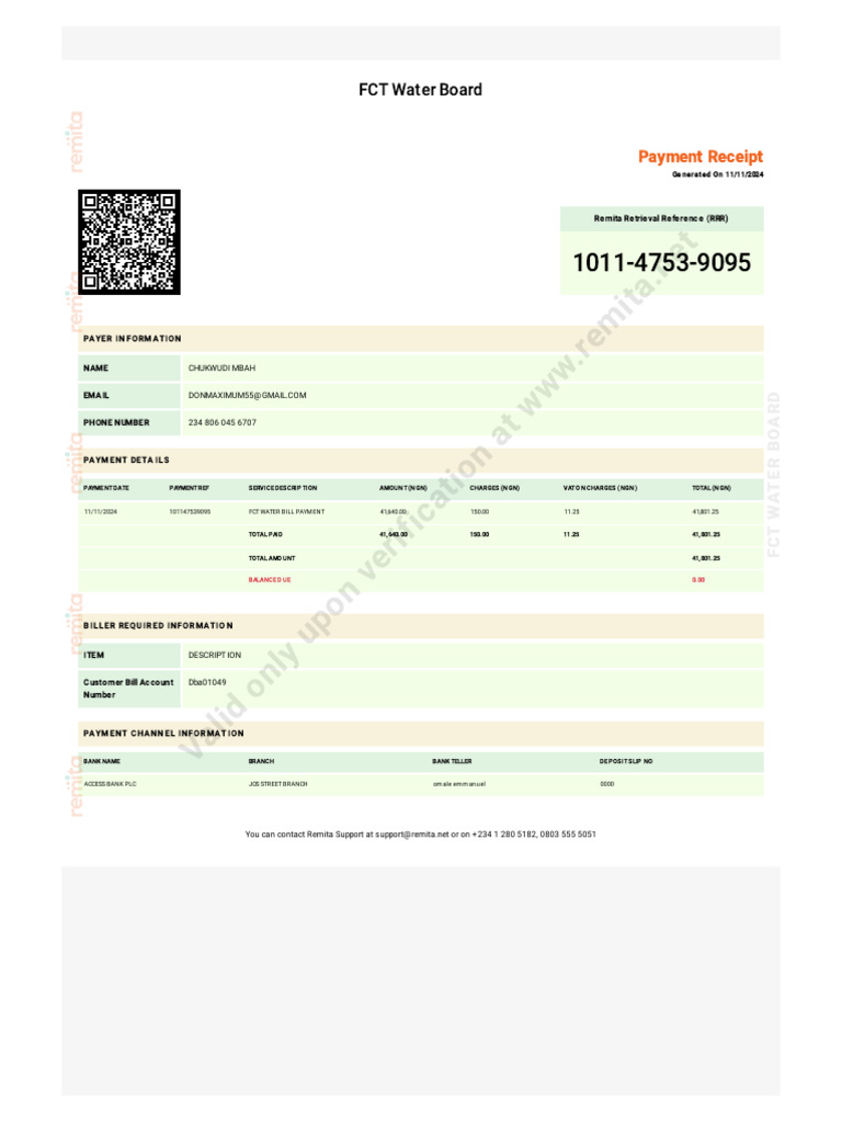 fct water board | PDF