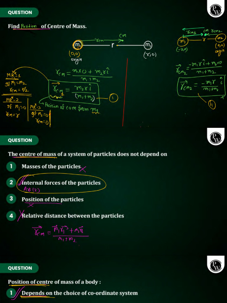 Centre of Mass and Collision Notes | PDF