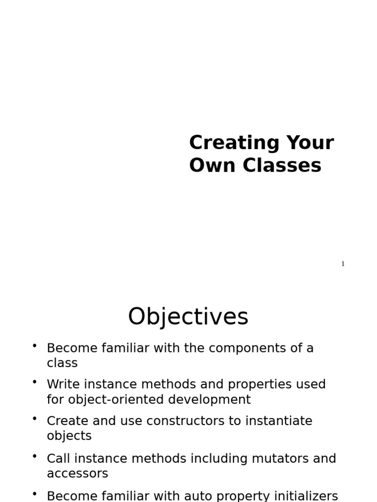 Inf1030 05 Creating Your Own Classes Pdf Programming Constructor Object Oriented Programming 6704