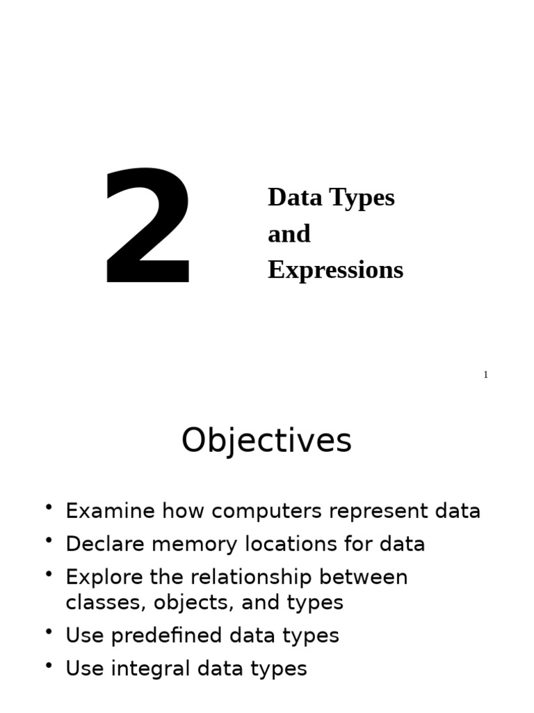 Inf1030 02 Data Types and Expressions | PDF | Data Type | Boolean Data Type