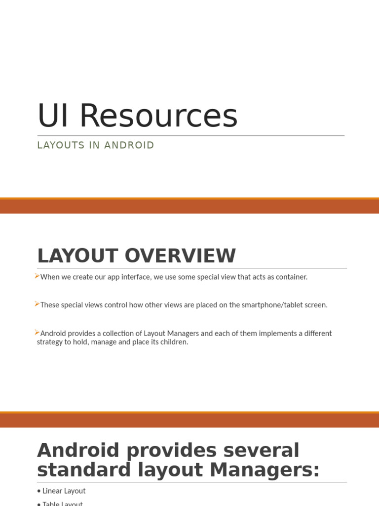 UI Resources-Layouts in Android | PDF | Android (Operating System) | Computing