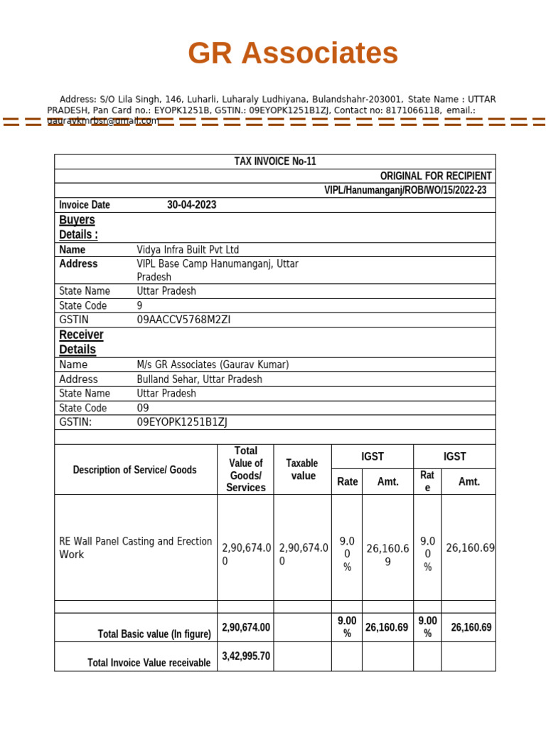 GR Associates RA 12 | PDF