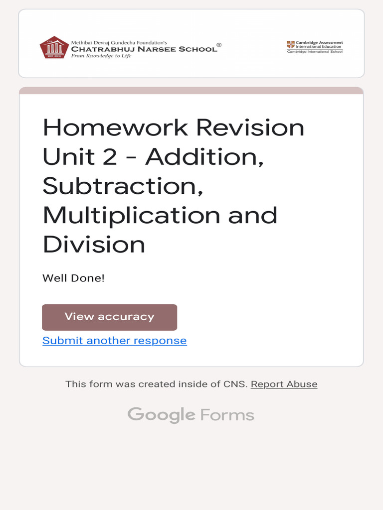 Homework Revision Unit 2 - Addition, Subtraction, Multiplication and ...