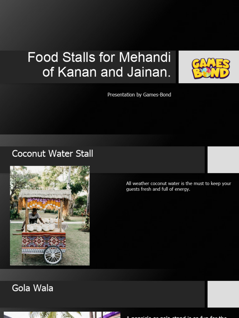 Food Stalls For Mehandi of Kanan and Jainan. | PDF