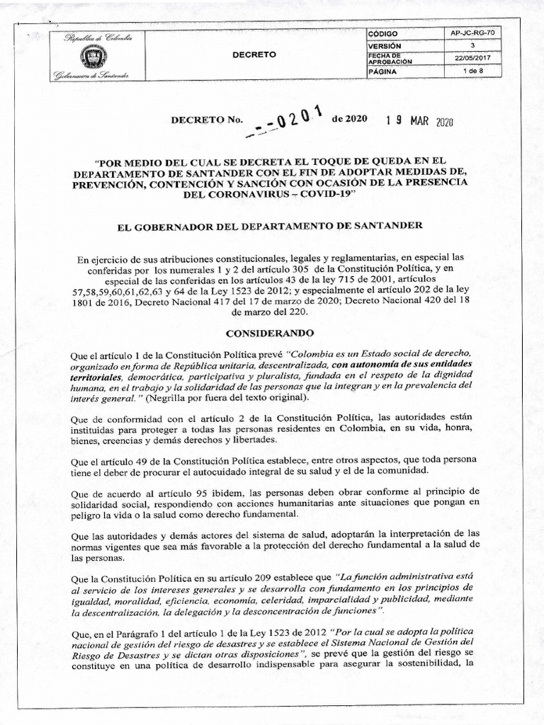 Decreto 201 2020 Pdf