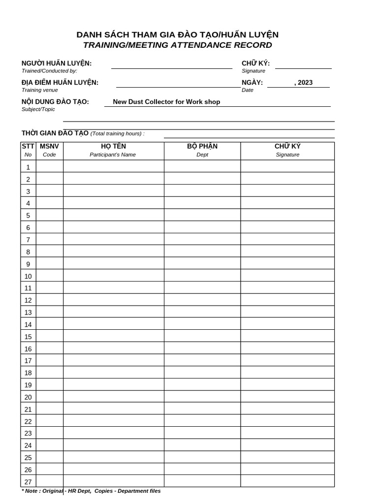 C3. Training Record Format | PDF