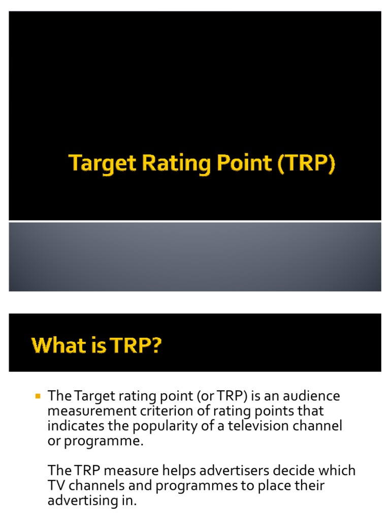 Target Rating Point (TRP) | PDF | Audience Measurement | Nielsen Ratings
