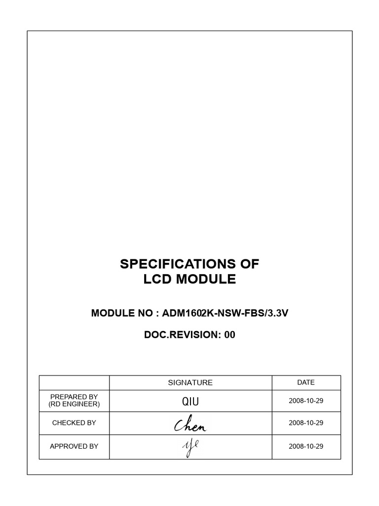 Datasheet LCD 2x16 | PDF