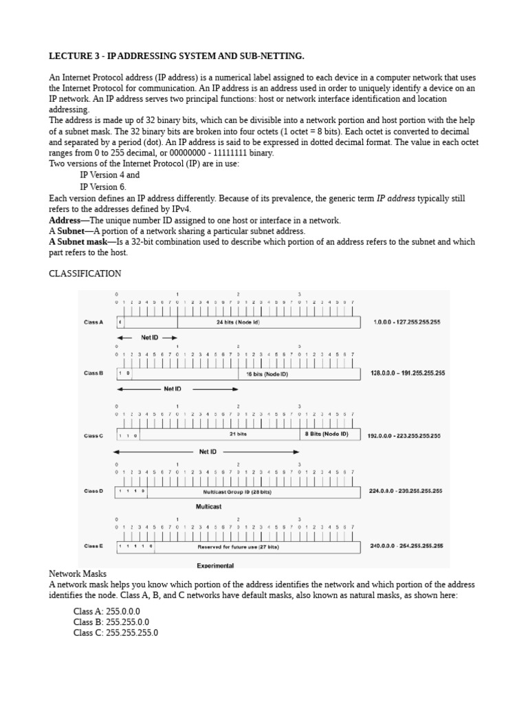 LECTURE 3 IP ADDRESSING | PDF | Ip Address | Router (Computing) LECTURE 3 IP ADDRESSING | PDF | Ip Address | Router (Computing)