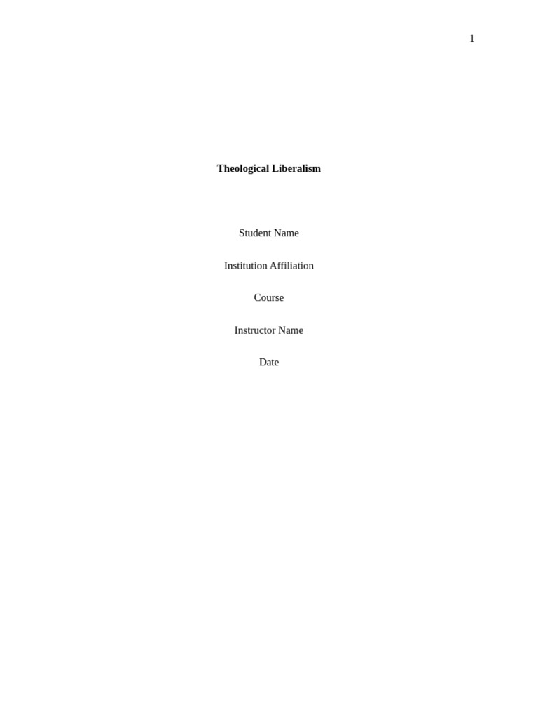 Understanding Theological Liberalism | PDF | Theology | Liberalism