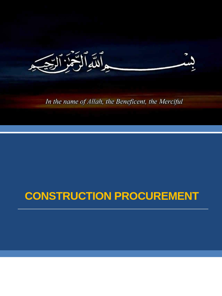 Construction Procurement Overview | PDF | Procurement | Request For ...