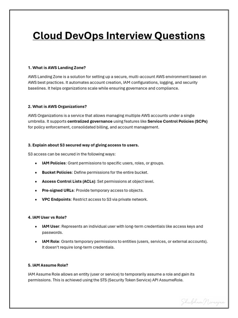 Cloud Devops Interview Questions Pdf Computer Network User Computing