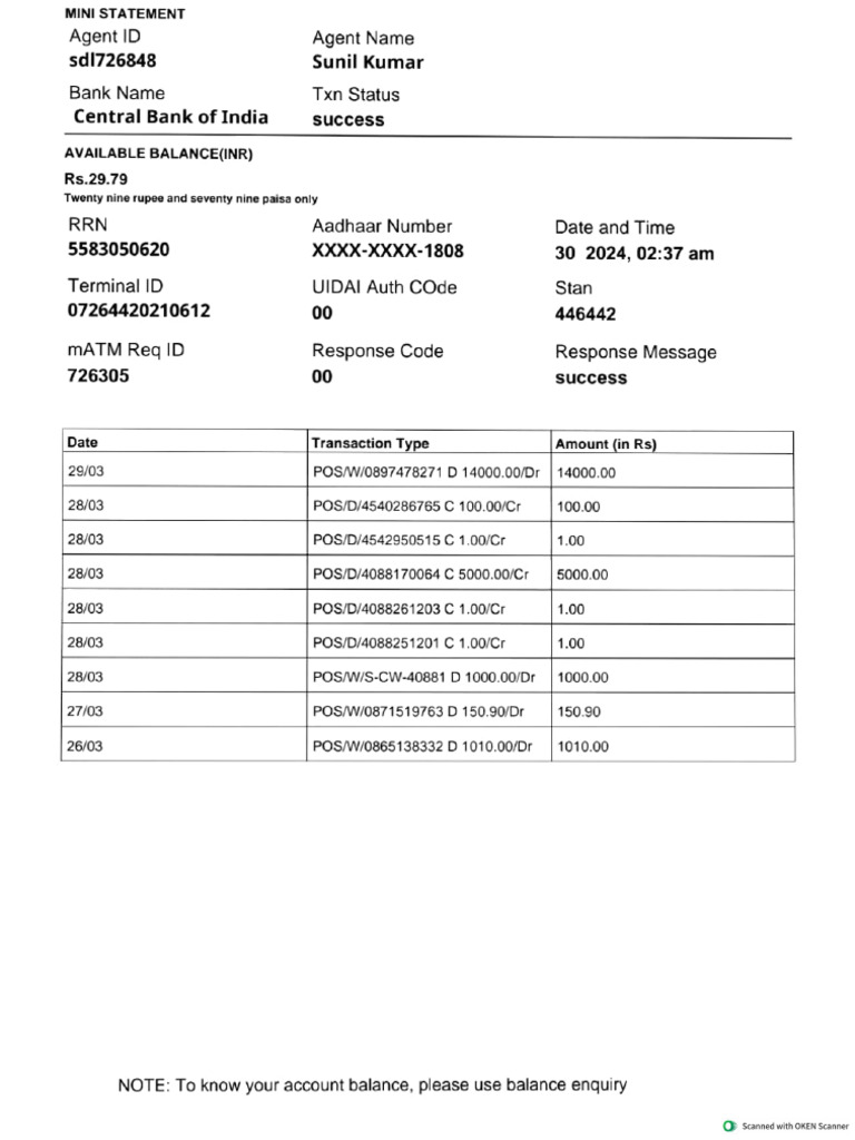MiniStatement Invoice_edited | PDF