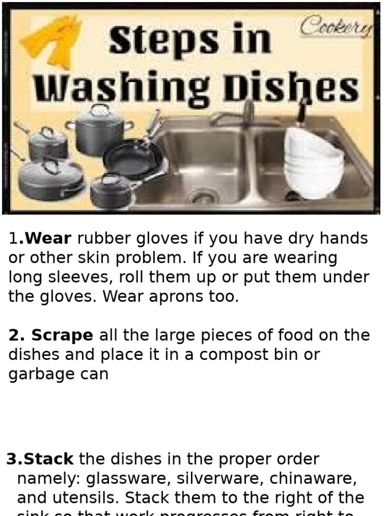 Step-by-Step Guide to Washing Dishes | PDF