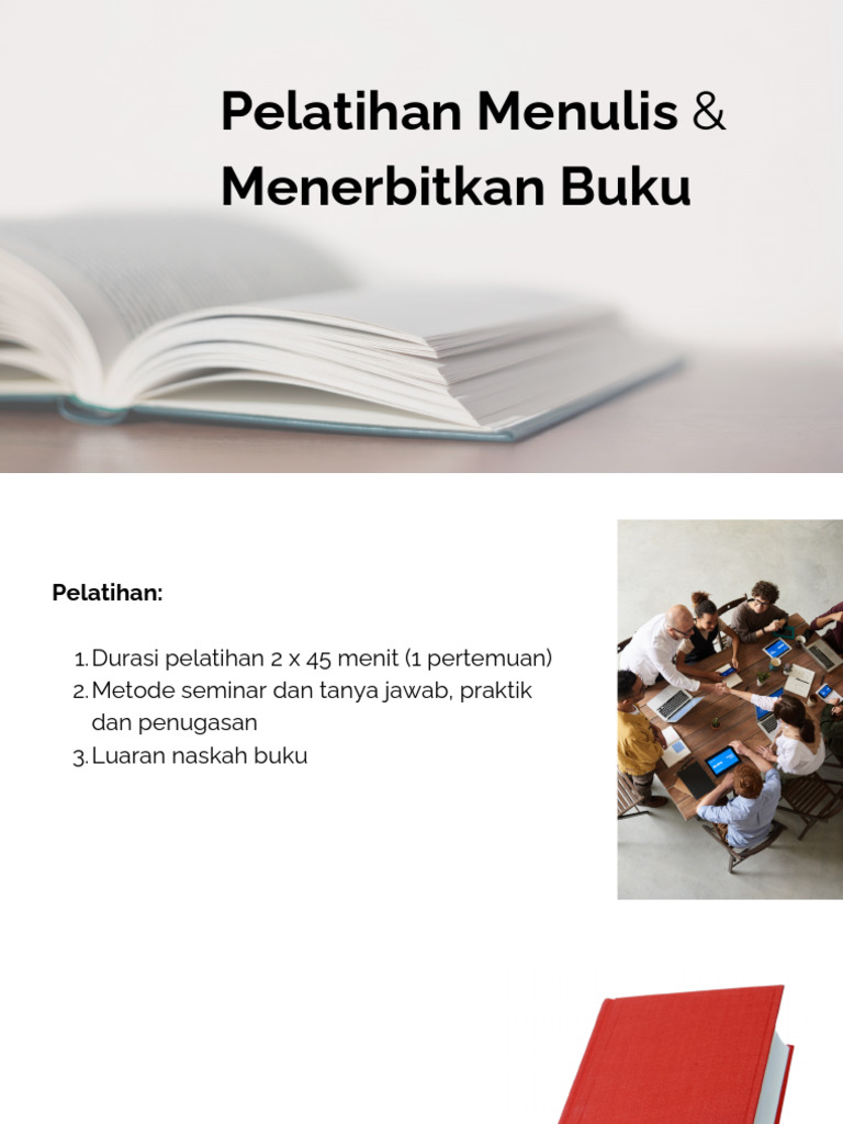 Paket Pelatihan + Penerbitan Buku 1. Standar 4.500.000 (Include ...