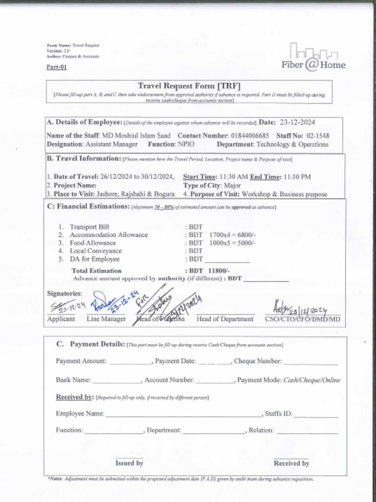 TRF - Moshiul Islam | PDF