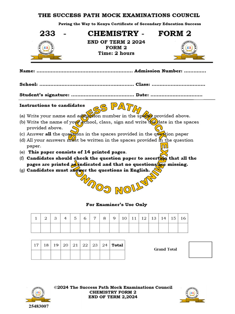 Chemistry Form 2 t2 2024 | PDF | Chemical Elements | Chemistry