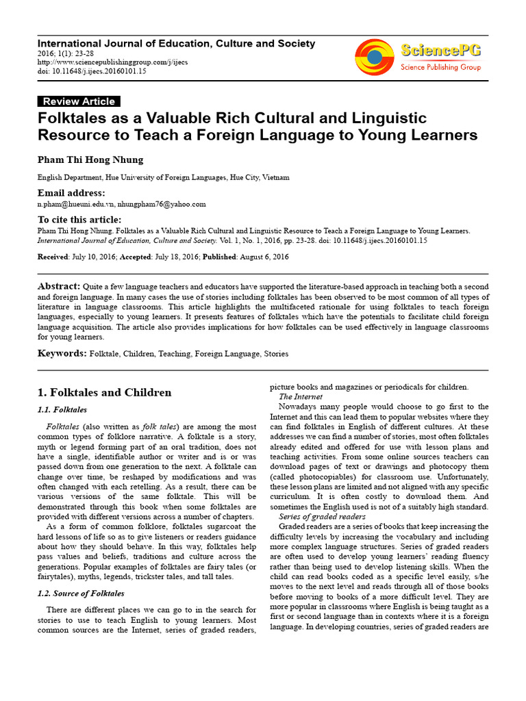 10 11648 J Ijecs 20160101 15 | PDF | Folklore | Learning