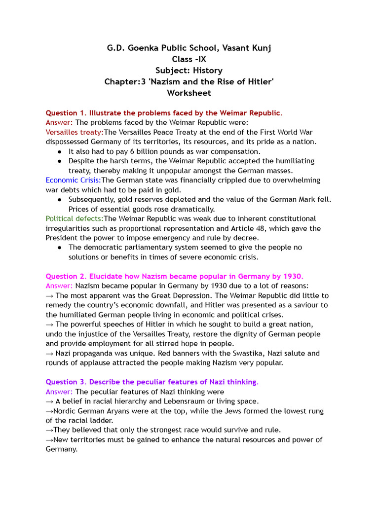 Weimar Republic and Rise of Nazism | PDF | Weimar Republic | Nazi Germany