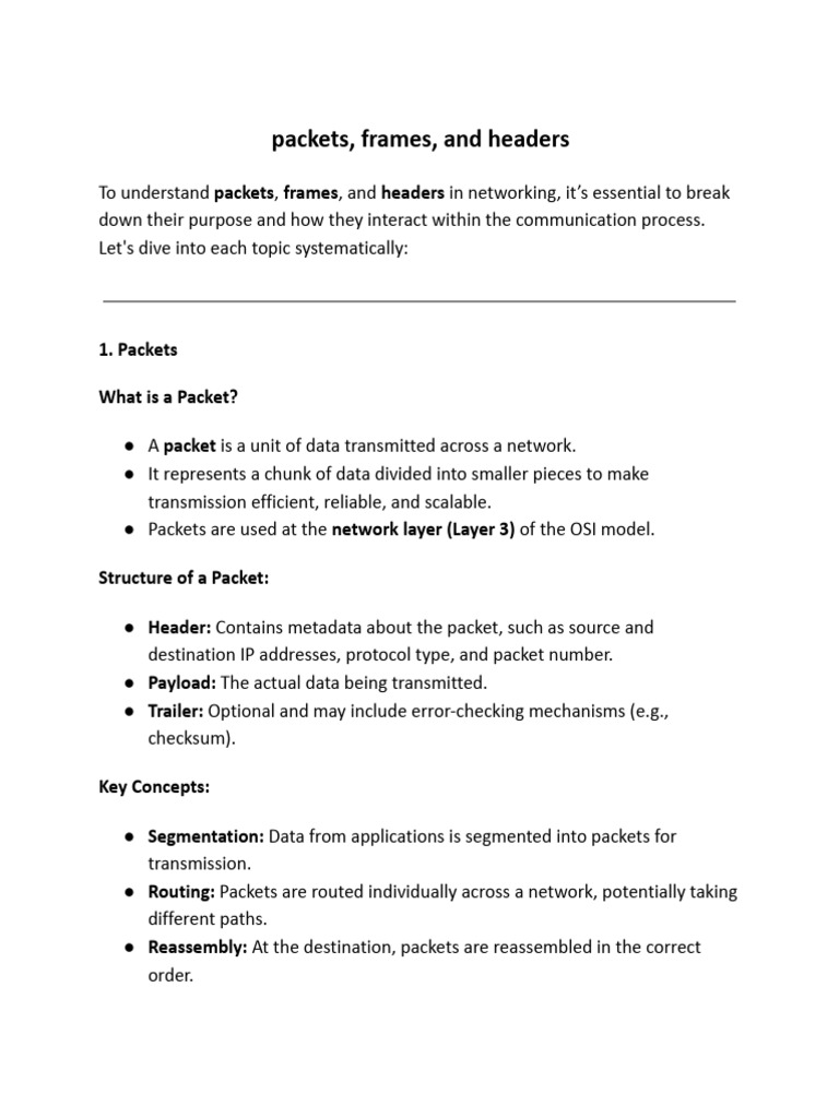 Understanding Packets and Frames | PDF | Network Packet | Computer Network